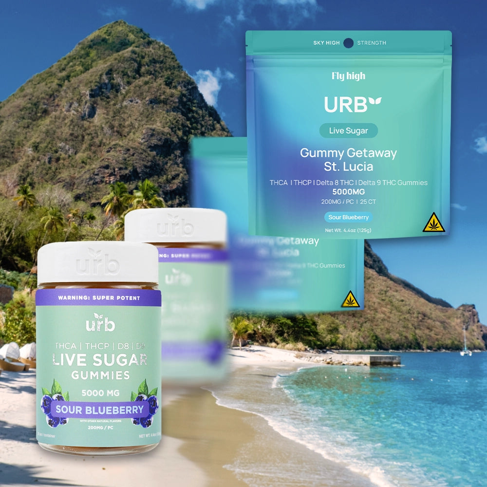 Gummy Getaway St. Lucia: Live Sugar Gummies (5,000 mg) | URB
